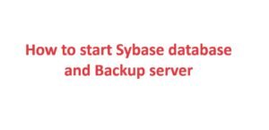 How to Start Sybase database and Backup server
