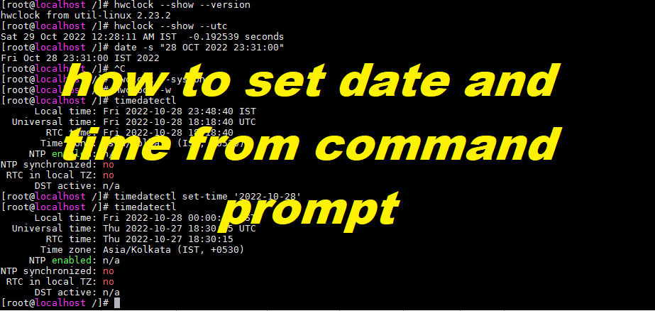 How To Set Date And Time From Command Prompt In Linux OS 