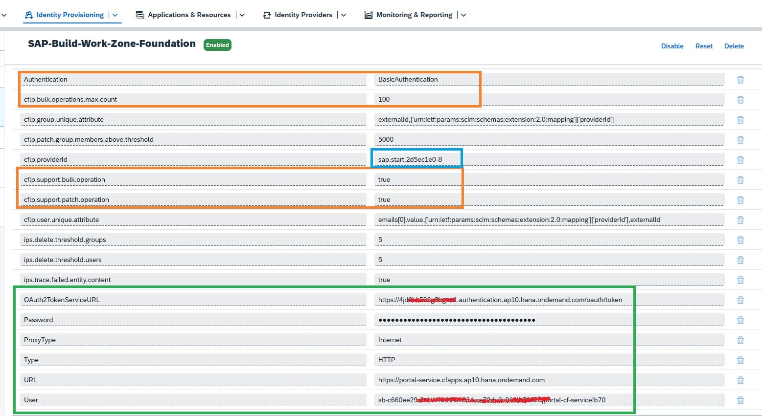 SAP START-Configure the Identity Provisioning Service