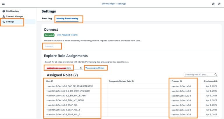 SAP Build Work Zone application Site Configuration