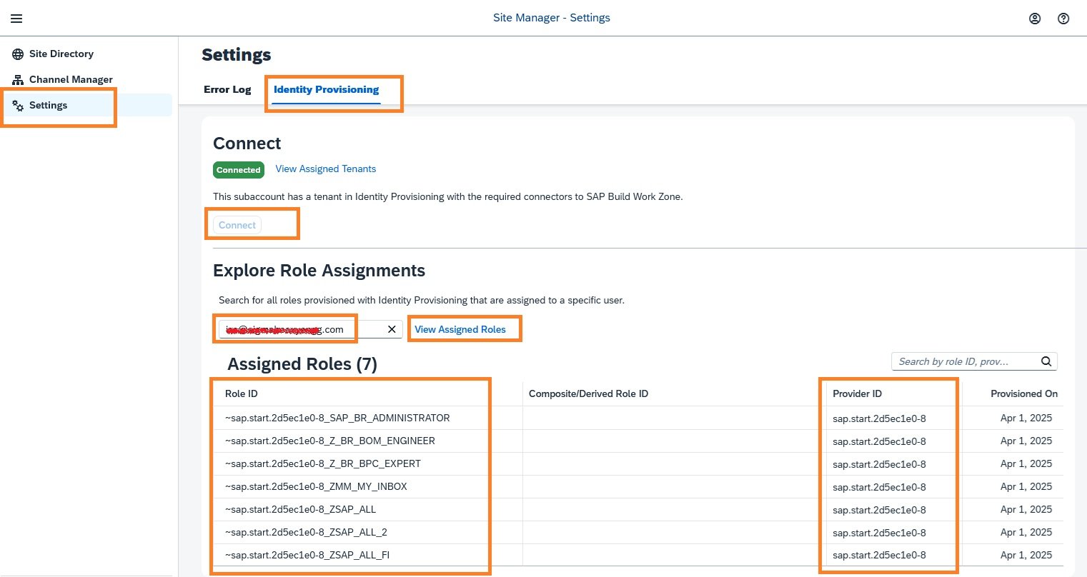 SAP Build Work Zone application Site Configuration