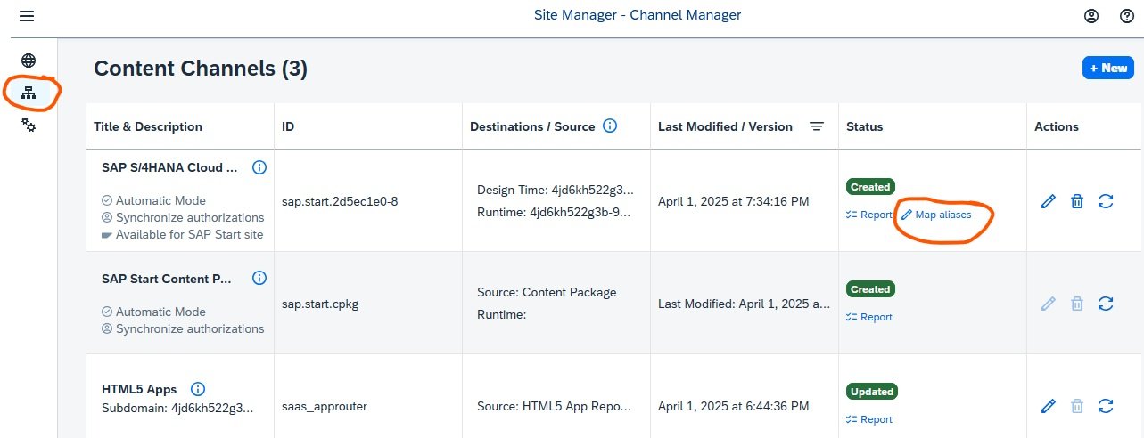 SAP Build Work Zone application Site Configuration